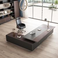 China Modern Luxury Large Wooden MDF Desk 2800×2180×760mm L-Shaped Executive Office Workstation with 450lb Load Capacity for sale
