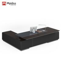 China Modern Luxury Large Wooden MDF Desk 2800×2180×760mm L-Shaped Executive Office Workstation with 450lb Load Capacity for sale
