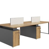 China Two-Person Modular Office Desk with 3 Drawers & 450lb Capacity - 1000×1180×1040mm Workstation for sale
