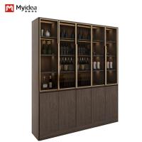 China Modern Display Cabinet with Wine Storage 1600x600x2400mm Customizable Wood Metal Glass for sale