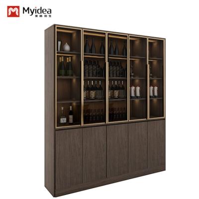 China Modern Display Cabinet with Wine Storage 1600x600x2400mm Customizable Wood Metal Glass for sale