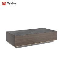 China Custom Luxury Wood Panel Coffee Table 1200x600x450mm for Office Hotel Living Room for sale