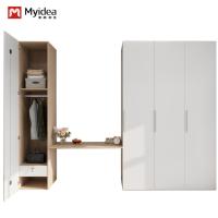 China Modern Metal Wardrobe with Hanging Rod and Desk 1600x550x2000mm for Bedroom Furniture for sale
