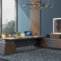 China Modern Luxury Boss Office Desk MG270 - 3580×2600×760mm L-Shaped Design with 450lb Load Capacity for sale