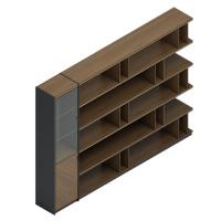 China Modern Office Filing Cabinet 2600x420x2200mm with Glass Panel - P2/E0 Grade MFC Board & ISO9001 Certified for sale