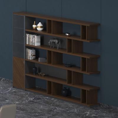 China Modern Office Filing Cabinet 2600x420x2200mm with Glass Panel - P2/E0 Grade MFC Board & ISO9001 Certified for sale