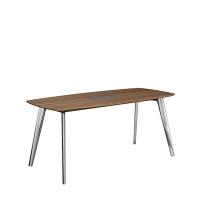 China Modern Dark Wood Grain Conference Table with Cold-Rolled Steel Legs - E0 MFC Material, Custom Sizes Available for sale