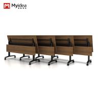 China Dark Series Foldable Office Desk 1200x600x750mm with Modular Wooden Board Design for Training Rooms and Home Offices for sale
