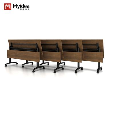 China Dark Series Foldable Office Desk 1200x600x750mm with Modular Wooden Board Design for Training Rooms and Home Offices for sale