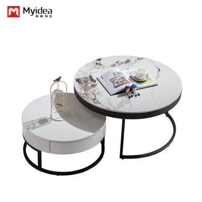 China Modern Small Tea Table φ600×300 mm Wooden Panel Coffee Table with ISO9001 Certification for Living Room & Outdoor Use for sale