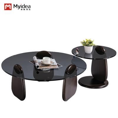 China Contemporary Glass Round Coffee Table φ600×300mm - Modern Minimalist Design for Living Room & Bedroom for sale