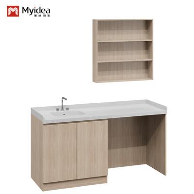 China Customizable Wood Panel Double-Door Storage Cabinet with Sink and Faucet for Kitchen Dining Room for sale