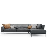 China Nordic Minimalism Leather Sofa Set Office Bedroom Traditional Sectional Design Metal Legs Single Triple Seat Living Hotel for sale