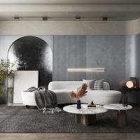 China Nordic Minimalism Leather Sofa Set 3-Seater with Metal Legs and Fabric Upholstery for Office and Bedroom for sale