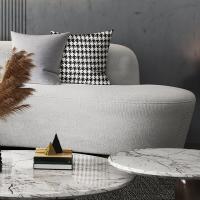 China Nordic Minimalism Leather Sofa Set 3-Seater with Metal Legs and Fabric Upholstery for Office and Bedroom for sale