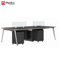 China Modern 4-Person Office Desk with Wooden Table Top & Aluminum Alloy Legs - 3 Year Warranty ISO9001 Certified for sale