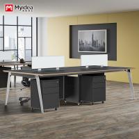 China Modern 4-Person Office Desk with Wooden Table Top & Aluminum Alloy Legs - 3 Year Warranty ISO9001 Certified for sale