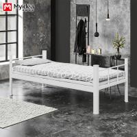 China Student Dormitory Single Layer Iron Frame Bed with Thick Technology Pipes - 3 Year Parts Warranty for sale