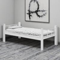 China Student Dormitory Single Layer Iron Frame Bed with Thick Technology Pipes - 3 Year Parts Warranty for sale