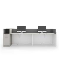 China Two-Person White Front Panel Reception Desk with Marble Top - 3-Year Shelf Life, ISO9001 Certified for sale