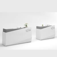 China Two-Person White Front Panel Reception Desk with Marble Top - 3-Year Shelf Life, ISO9001 Certified for sale