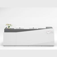 China Two-Person White Front Panel Reception Desk with Marble Top - 3-Year Shelf Life, ISO9001 Certified for sale