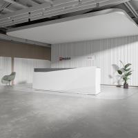 China Two-Person White Front Panel Reception Desk with Marble Top - 3-Year Shelf Life, ISO9001 Certified for sale