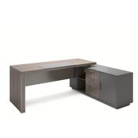 China Modern Luxury Boss Office Desk with 450lb Capacity, L-Shaped Executive Desk with 3 Drawers and Filing Cabinet for sale