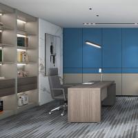 China Modern Luxury Boss Office Desk with 450lb Capacity, L-Shaped Executive Desk with 3 Drawers and Filing Cabinet for sale