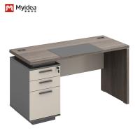 China Modern Single-Person Wood Study Desk with Storage Drawers and Locks - 450lb Capacity L-Shaped Office Furniture for sale