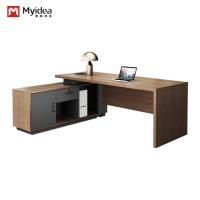 China Myidea Boss Office Desk with Sub Cabinet - 450lb Capacity L-Shaped Executive Desk with 3 Drawers for sale