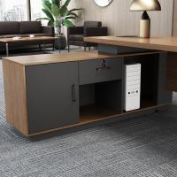 China Myidea Boss Office Desk with Sub Cabinet - 450lb Capacity L-Shaped Executive Desk with 3 Drawers for sale