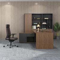 China Myidea Boss Office Desk with Sub Cabinet - 450lb Capacity L-Shaped Executive Desk with 3 Drawers for sale