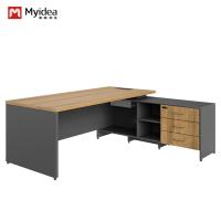 China Myidea Modern L-Shaped Office Desk and Chair Combination with 3 Drawers, 450lb Capacity, ISO9001 Certified Executive Workstation for sale