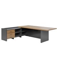 China Modern Executive L-Shaped Office Desk and Chair Combination with 450lb Capacity and 3-Drawer Storage for sale