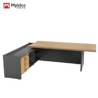 China Modern Executive L-Shaped Office Desk and Chair Combination with 450lb Capacity and 3-Drawer Storage for sale