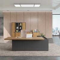 China Modern Executive L-Shaped Office Desk and Chair Combination with 450lb Capacity and 3-Drawer Storage for sale