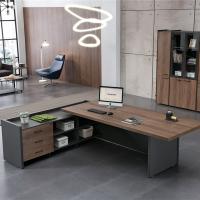 China Modern Executive L-Shaped Office Desk and Chair Combination with 450lb Capacity and 3-Drawer Storage for sale