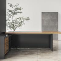 China Modern Executive L-Shaped Office Desk and Chair Combination with 450lb Capacity and 3-Drawer Storage for sale