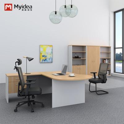 China Simple Single Person Office Desk 1600x800x750mm MFC Wood Style Supervisor Desk for sale