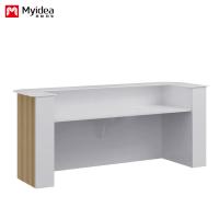 China Scratch Resistant Wooden Grille Rock Slab Front Desk - Customizable Lobby Reception with 3-Year Shelf Life for sale