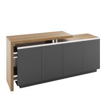 China Industrial Rectangular Tea Table with Cabinet Storage Doors - Wood Panel Design for Living Room & Office - 3 Year Component Warranty for sale