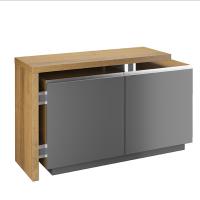China Industrial Rectangular Tea Table with Cabinet Storage Doors - Wood Panel Design for Living Room & Office - 3 Year Component Warranty for sale