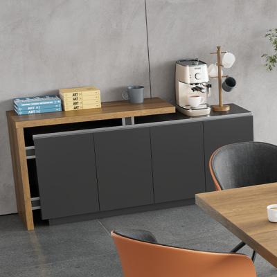 China Industrial Rectangular Tea Table with Cabinet Storage Doors - Wood Panel Design for Living Room & Office - 3 Year Component Warranty for sale