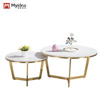 China Contemporary Minimalist Metal Coffee Table with Rock Plate Rack - 3-Year Parts Warranty, ISO9001 Certified for sale