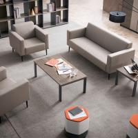 China MG325 Modern Office Leather Sofa with Solid Wood Frame - Executive Furniture for Manager Offices and Waiting Areas for sale