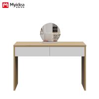 China Customizable Mirror Drawer Desk and Chair Set 1000N Load Capacity White Bedroom Dressing Table for sale