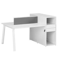 China Myidea 3600mm L-Shaped Office Workstation Desk for 2-4 People with Storage Cabinet 450lb Capacity for sale