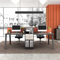 China Myidea 3600mm L-Shaped Office Workstation Desk for 2-4 People with Storage Cabinet 450lb Capacity for sale