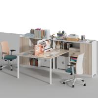 China Finance Office Desk and Chair Combination 6-4 Person Seat Modern Screen Booth W3600xD1200xH1005 for sale